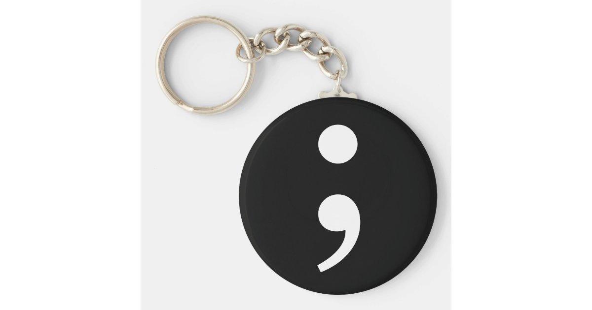 Semicolon Keychain | Zazzle.com