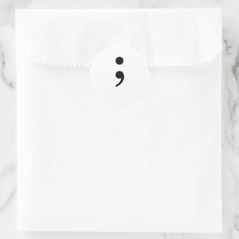 Semicolon Sticker | Zazzle