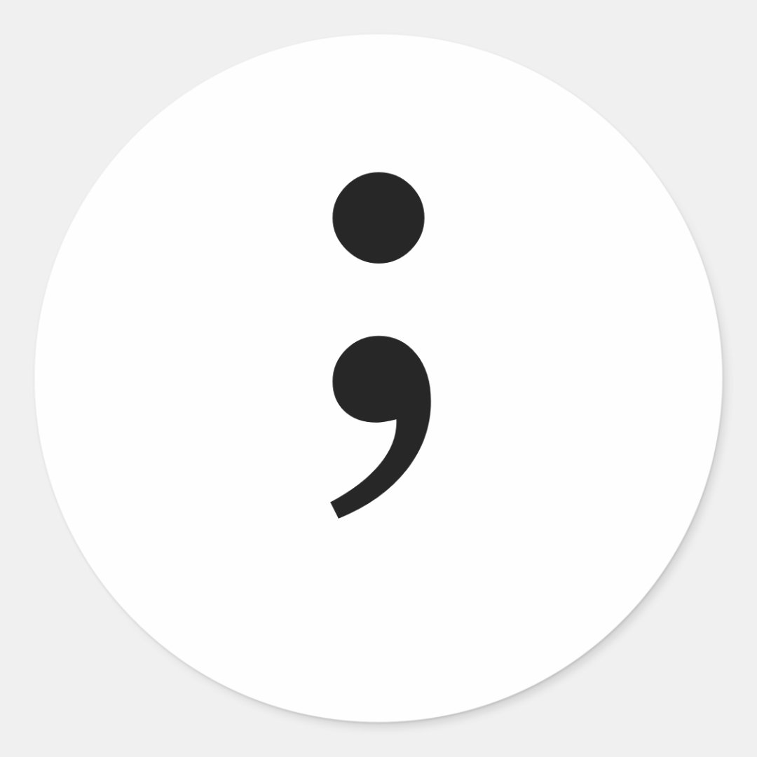 Semicolon Sticker | Zazzle