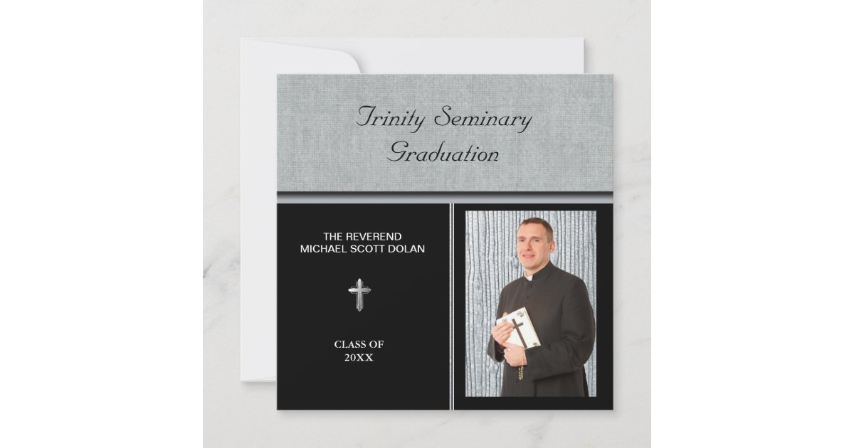 Seminary Graduation Photo Christian Custom Invitation | Zazzle