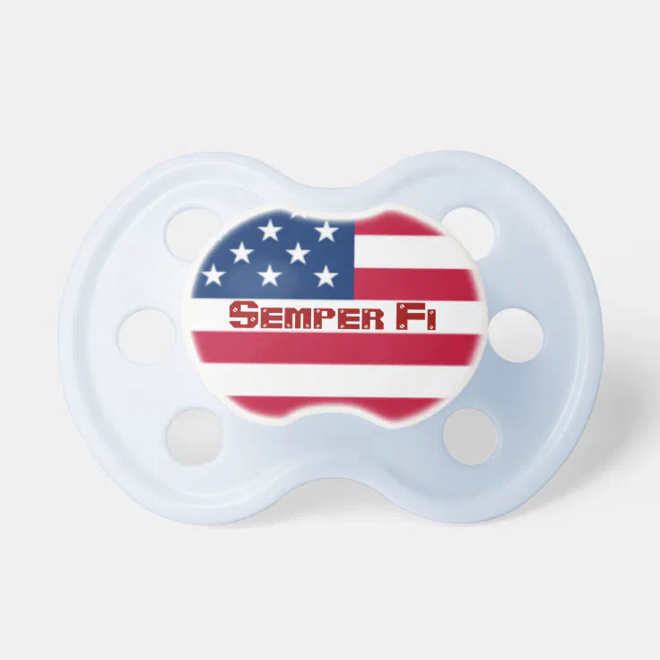 Semper Fi American Flag Pacifier | Zazzle