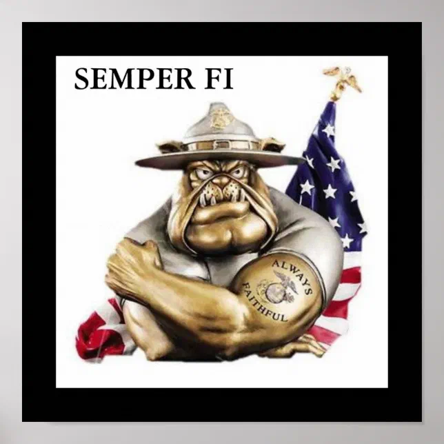 Semper Fi Devil Dog Poster | Zazzle