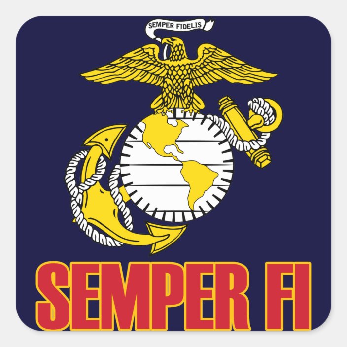 Semper Fi [EGA] Square Sticker | Zazzle.com