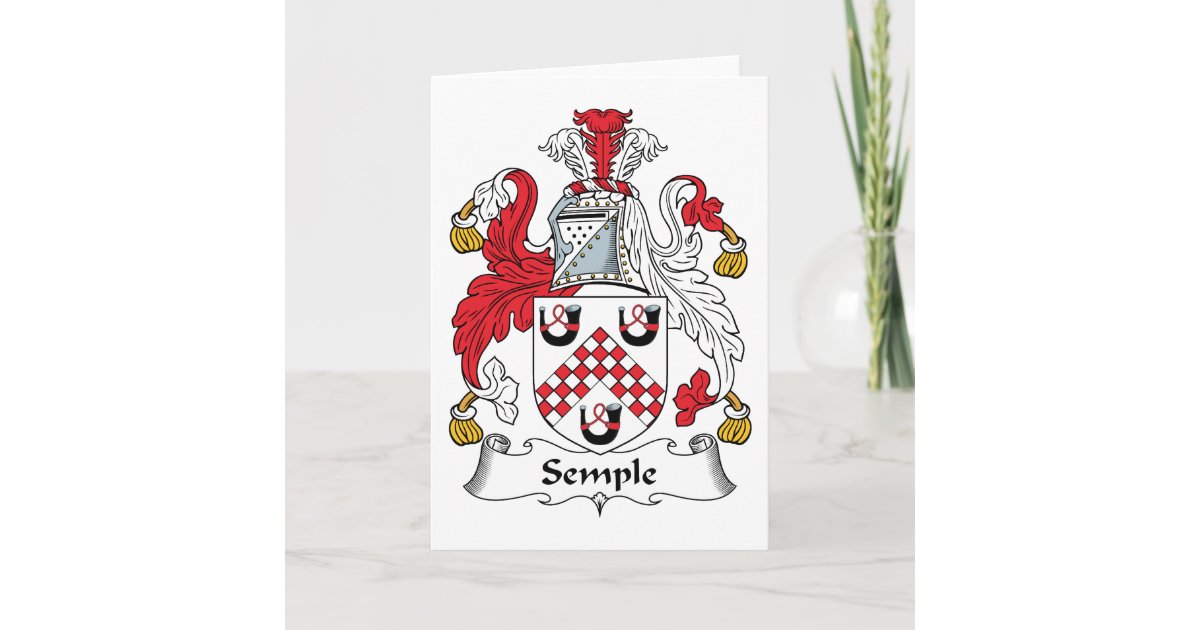 Semple Family Crest Note Card | Zazzle