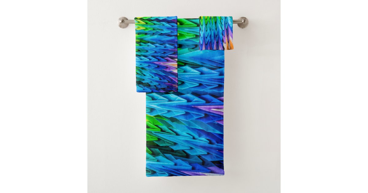 Senbazuru or one thousand origami cranes bath towe bath towel set | Zazzle