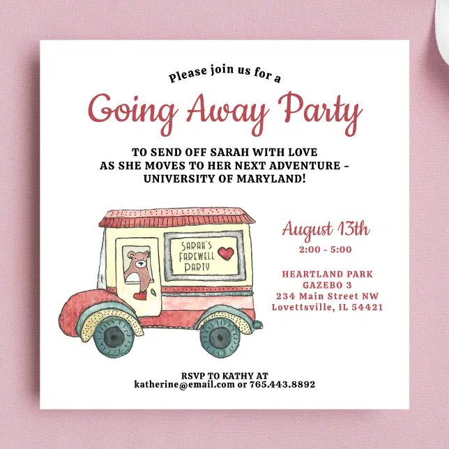 Send Off With Love Going Away Farewell Party Invitation | Zazzle
