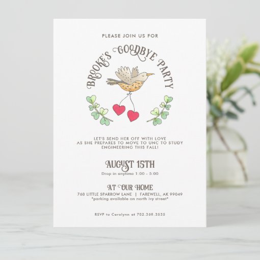 Send Off with Love Goodbye Farewell Party Invitation | Zazzle