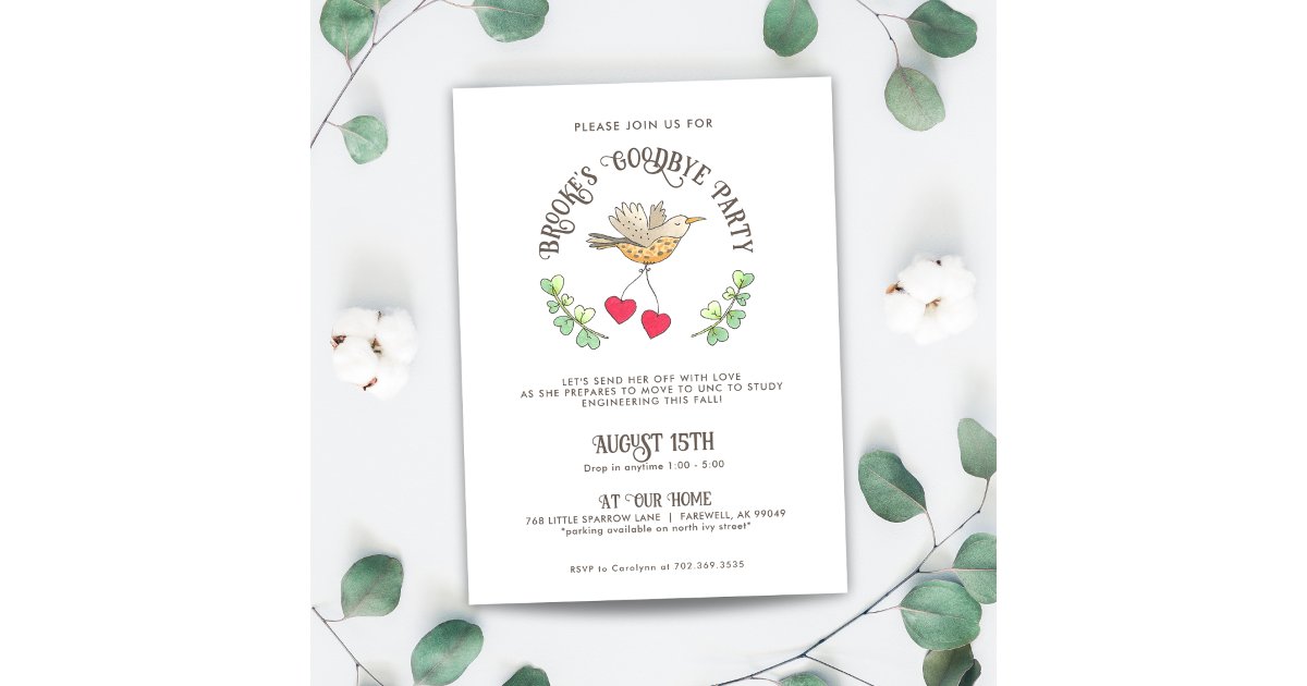 Send Off with Love Goodbye Farewell Party Invitation | Zazzle