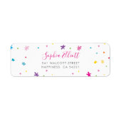 SENDER ADDRESS pretty bright colors whimsical Label | Zazzle