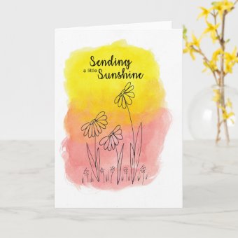 Sending a little sunshine encouragement support card | Zazzle