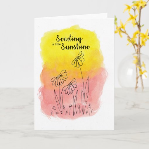 Sending a little sunshine encouragement support card | Zazzle