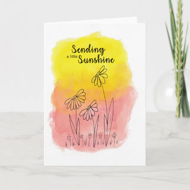 Sending a little sunshine encouragement support card | Zazzle