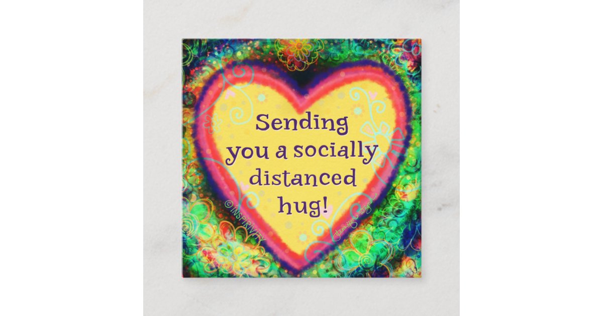 “sending a Safe Hug” Inspirivity kindness cards | Zazzle