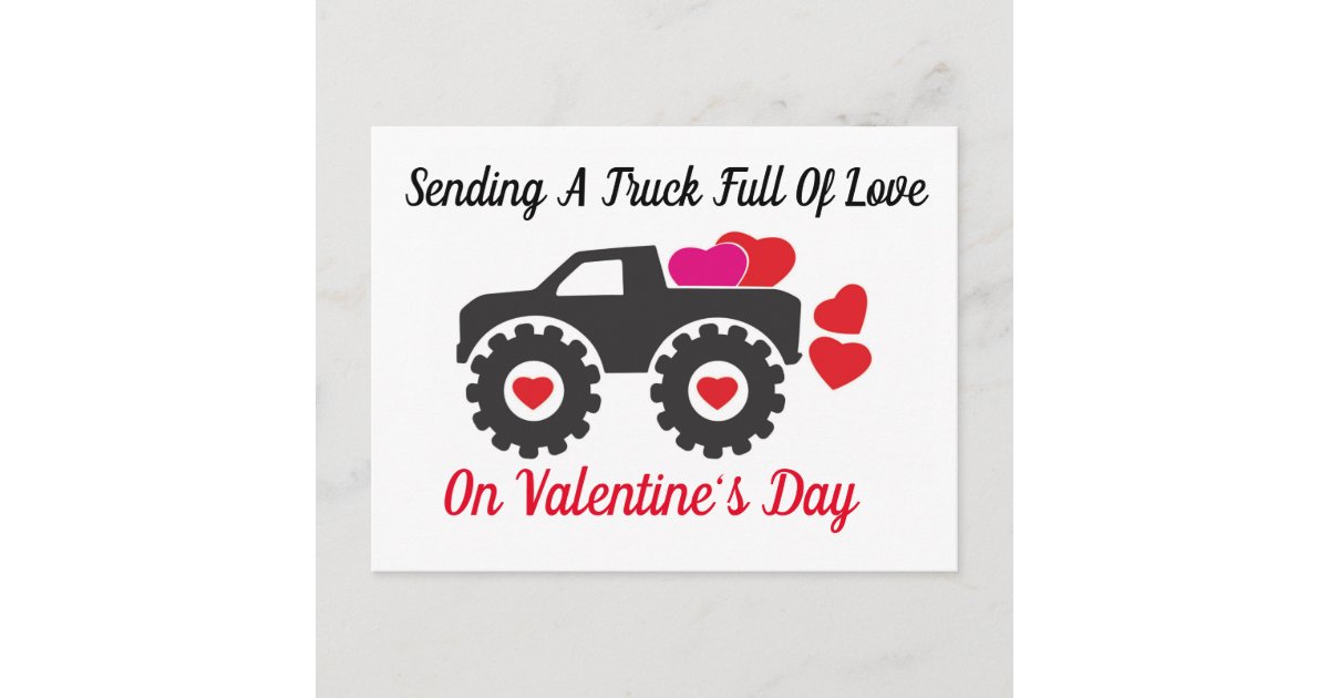 Sending A Truck Full Of Love Postcard | Zazzle