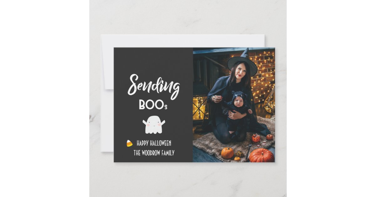 "Sending Boo's" Custom Halloween Photo cute Card | Zazzle