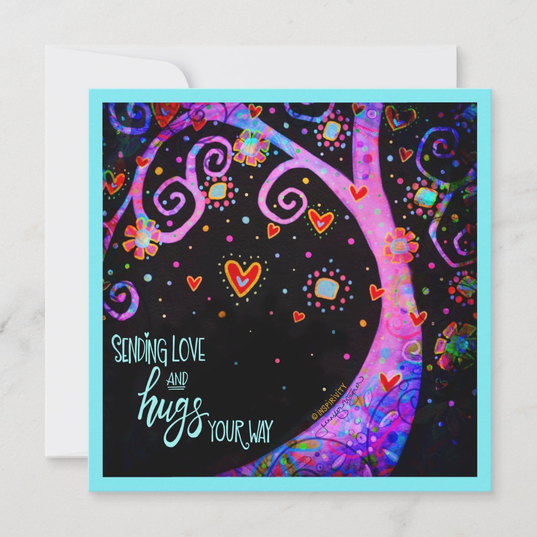 “Sending Love and Hugs” Inspirivity Note Card | Zazzle