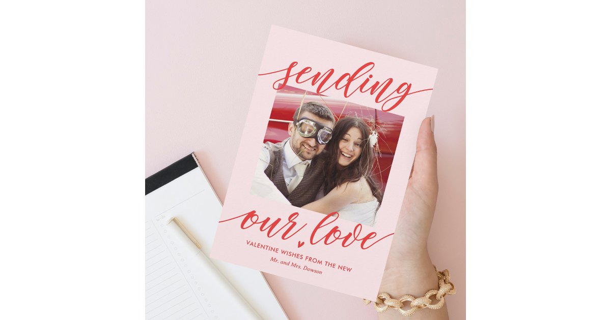 Sending Love Editable Color Valentine's Day Card | Zazzle