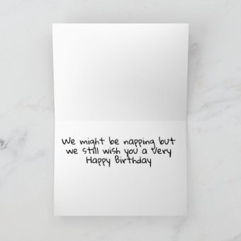 SENDING WISHES WHILE WE NAP ON YOUR BIRTHDAY CARD | Zazzle