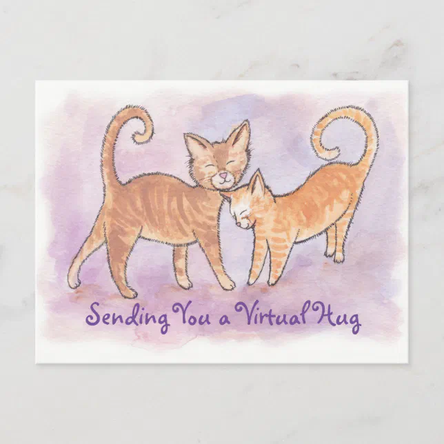 Sending You a Virtual Hug Kitty Postcard | Zazzle