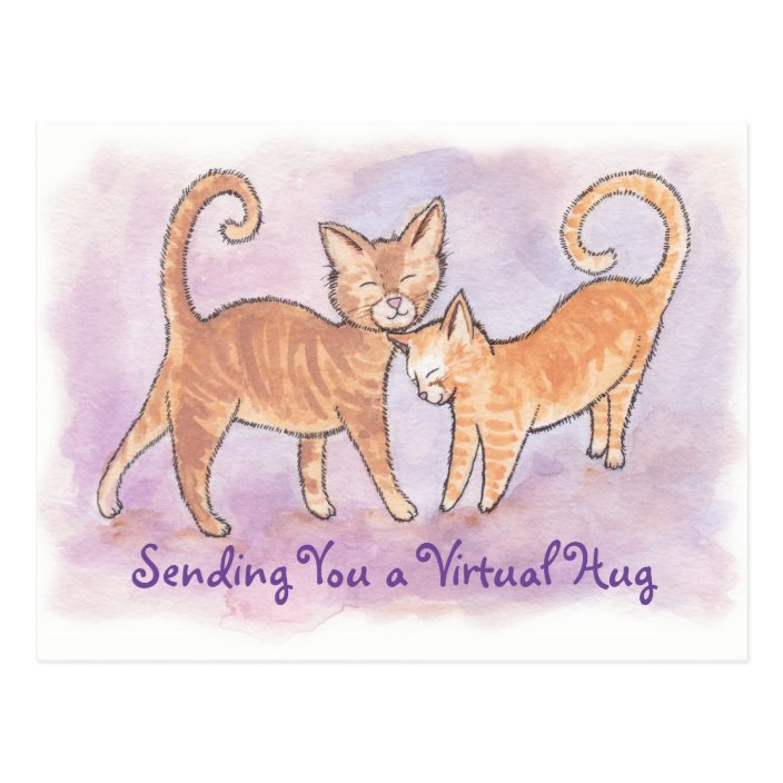 Sending You a Virtual Hug Kitty Postcard | Zazzle.com