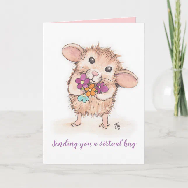 Sending You a Virtual Hug Mouse Greeting Card | Zazzle