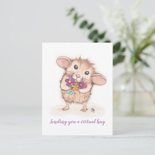 Sending You a Virtual Hug Mouse Postcard | Zazzle