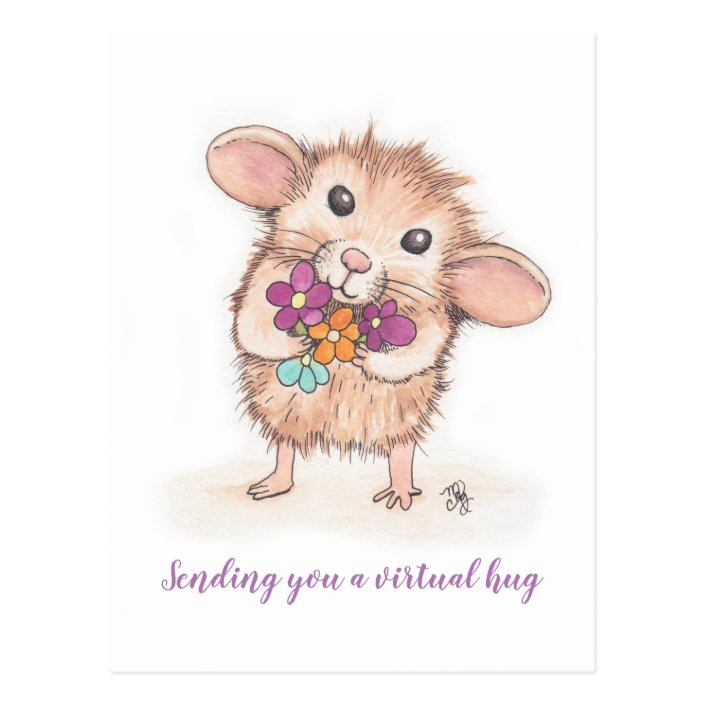 Sending You A Virtual Hug Mouse Postcard