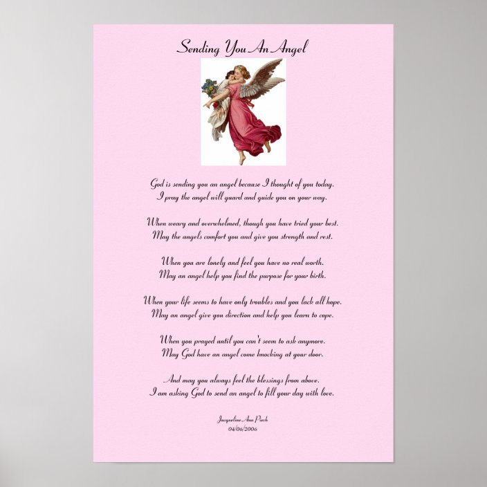 Sending You An Angel Poster | Zazzle.com