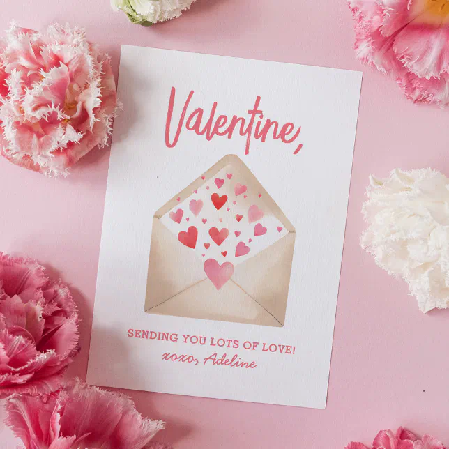 Sending You Lots of Love Kids Valentines Day Note Card | Zazzle