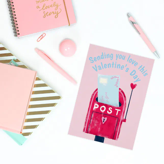 Sending you love this Valentine's Day mailbox Holiday Card | Zazzle