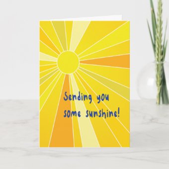 Sending you some sunshine Thinking of You Card | Zazzle