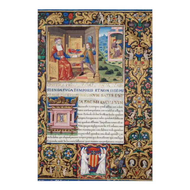 Seneca the Younger Illuminated Medieval Manuscript Poster | Zazzle
