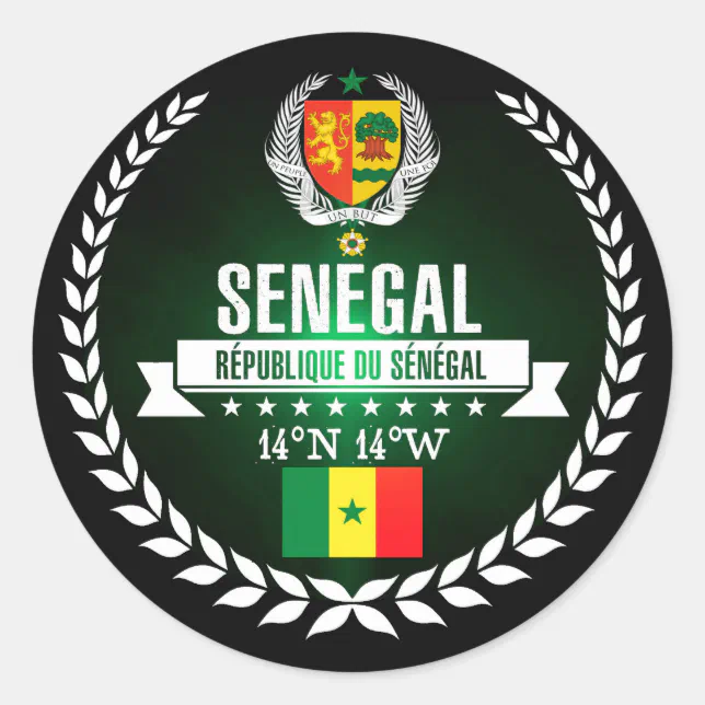 Senegal Classic Round Sticker | Zazzle