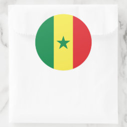 Senegal Flag Classic Round Sticker | Zazzle