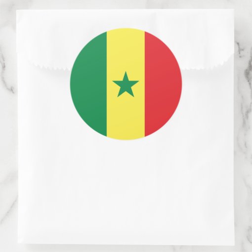 Senegal Flag Classic Round Sticker | Zazzle
