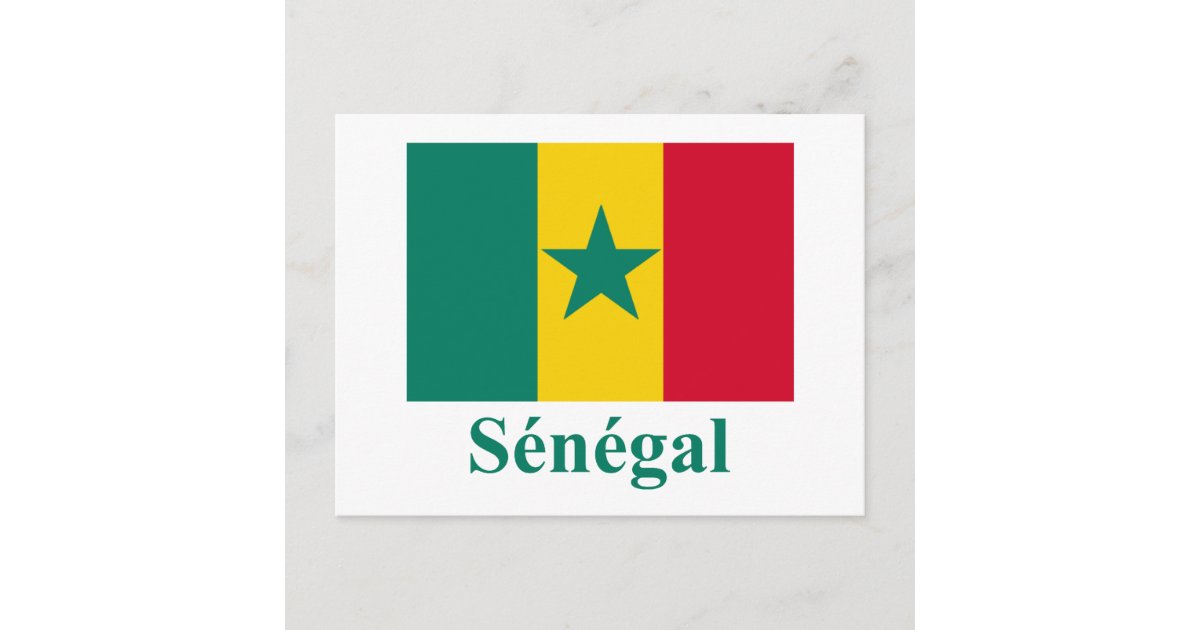 Senegal Flag with Name in French Postcard | Zazzle