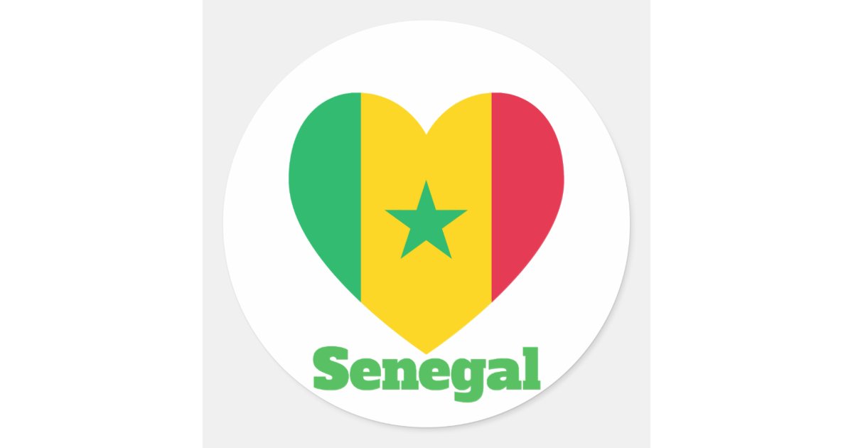 Senegal Heart Flag Classic Round Sticker | Zazzle