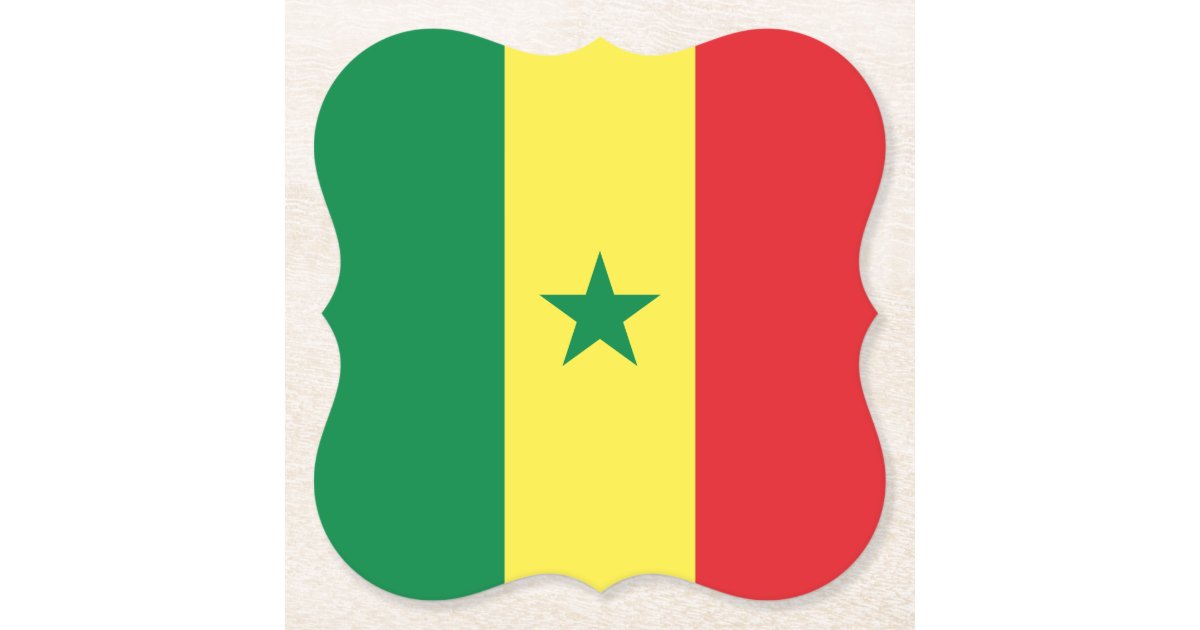 Senegal (Senegalese) Flag Paper Coaster | Zazzle