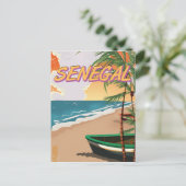 Senegal vintage beach poster postcard | Zazzle