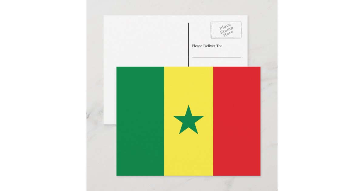 Senegalese Flag, Flag of Senegal Postcard | Zazzle
