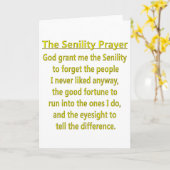 Senility Prayer Card | Zazzle