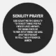 Senility Prayer Senior Citizen Classic Round Sticker | Zazzle
