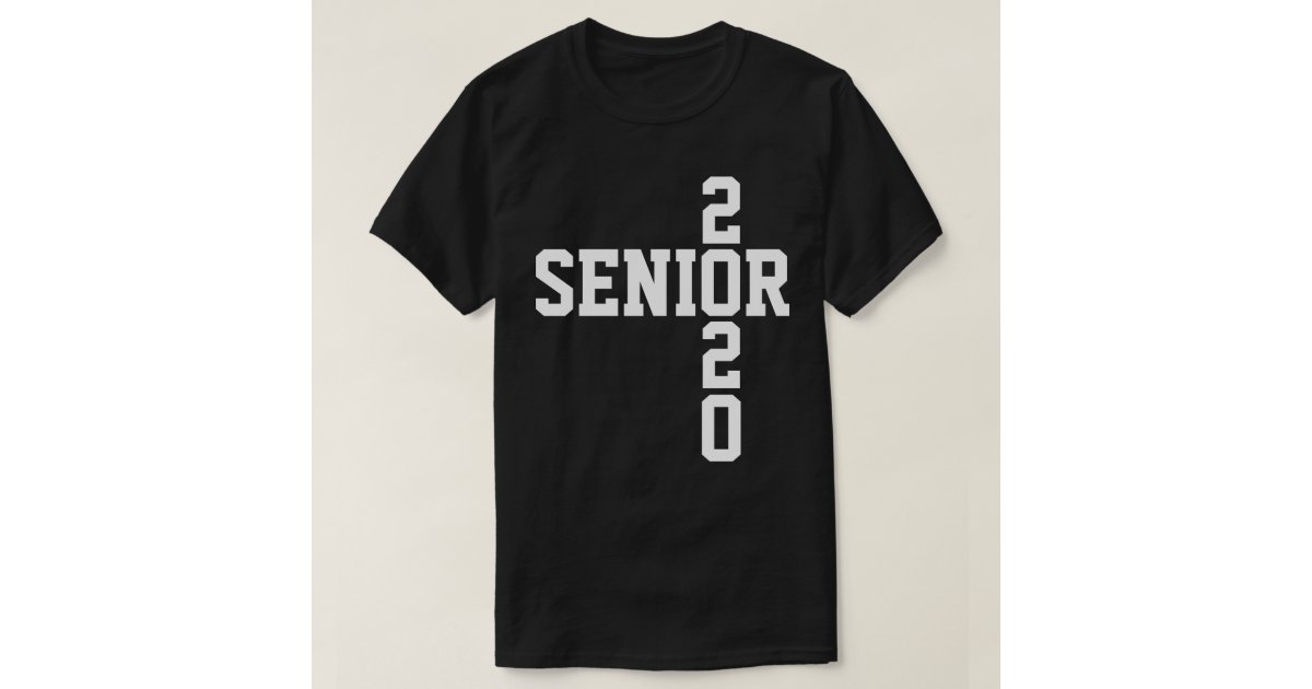 Senior 2020 white Text Class of 2020 T-Shirt | Zazzle