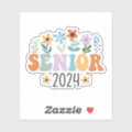 Senior 2024 Groovy Retro Class of 2024 Graduation Sticker | Zazzle