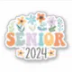 Senior 2024 Groovy Retro Class of 2024 Graduation Sticker | Zazzle