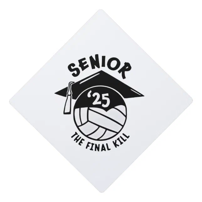 Senior 2025 Volleyball Graduation Graduation Cap Topper | Zazzle
