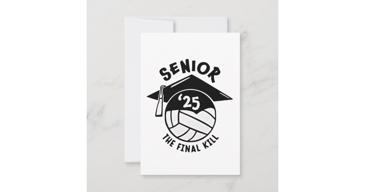 Senior 2025 Volleyball Graduation Thank You Card | Zazzle
