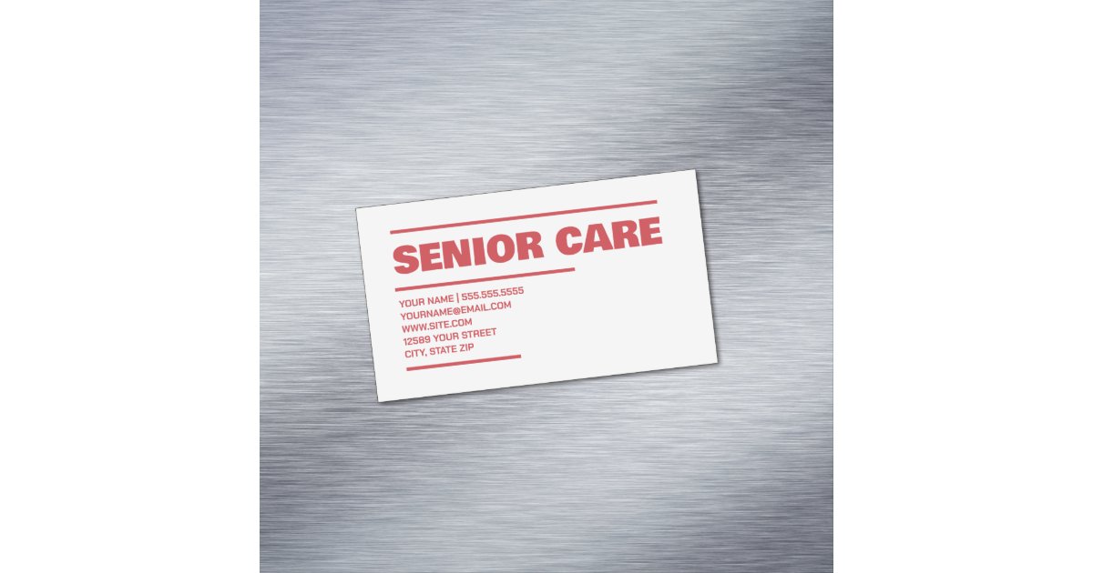 Senior Care Business Card Magnet | Zazzle