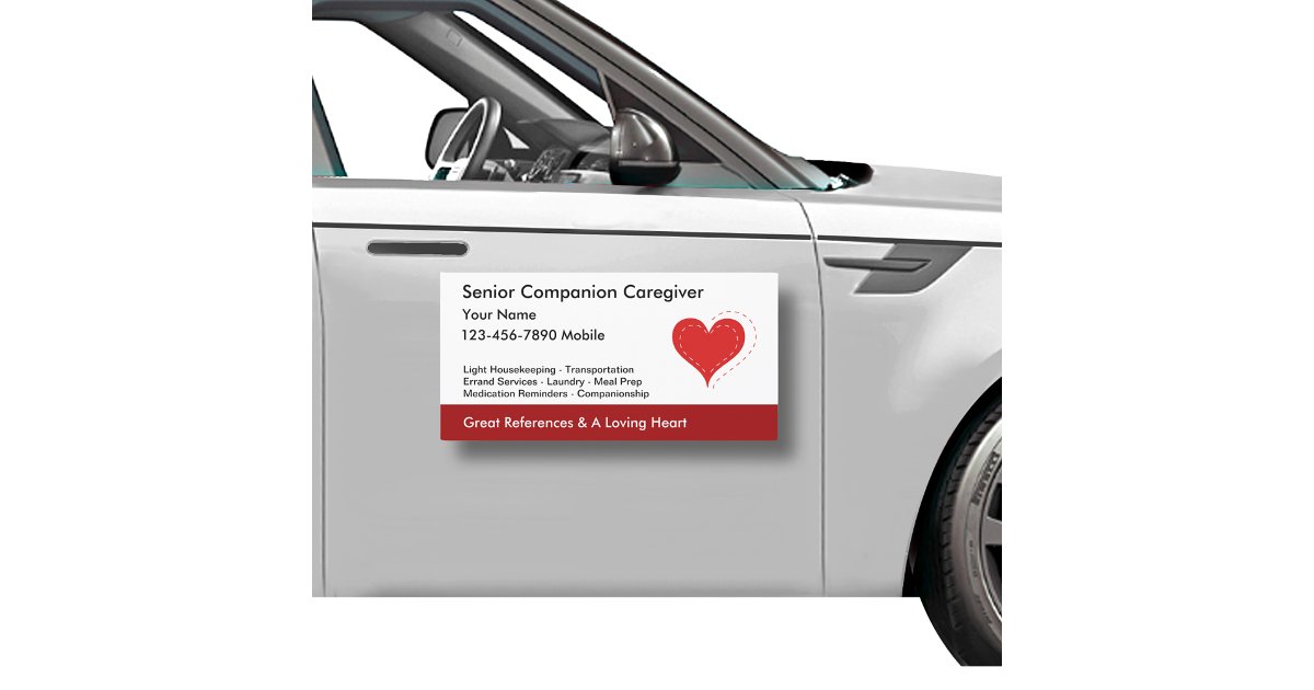 Senior Caregiver Heart Symbol Car Magnet | Zazzle