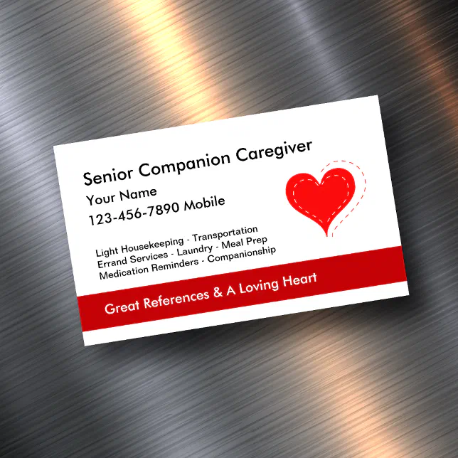 Senior Caregiver Home Health Business Card Magnet | Zazzle